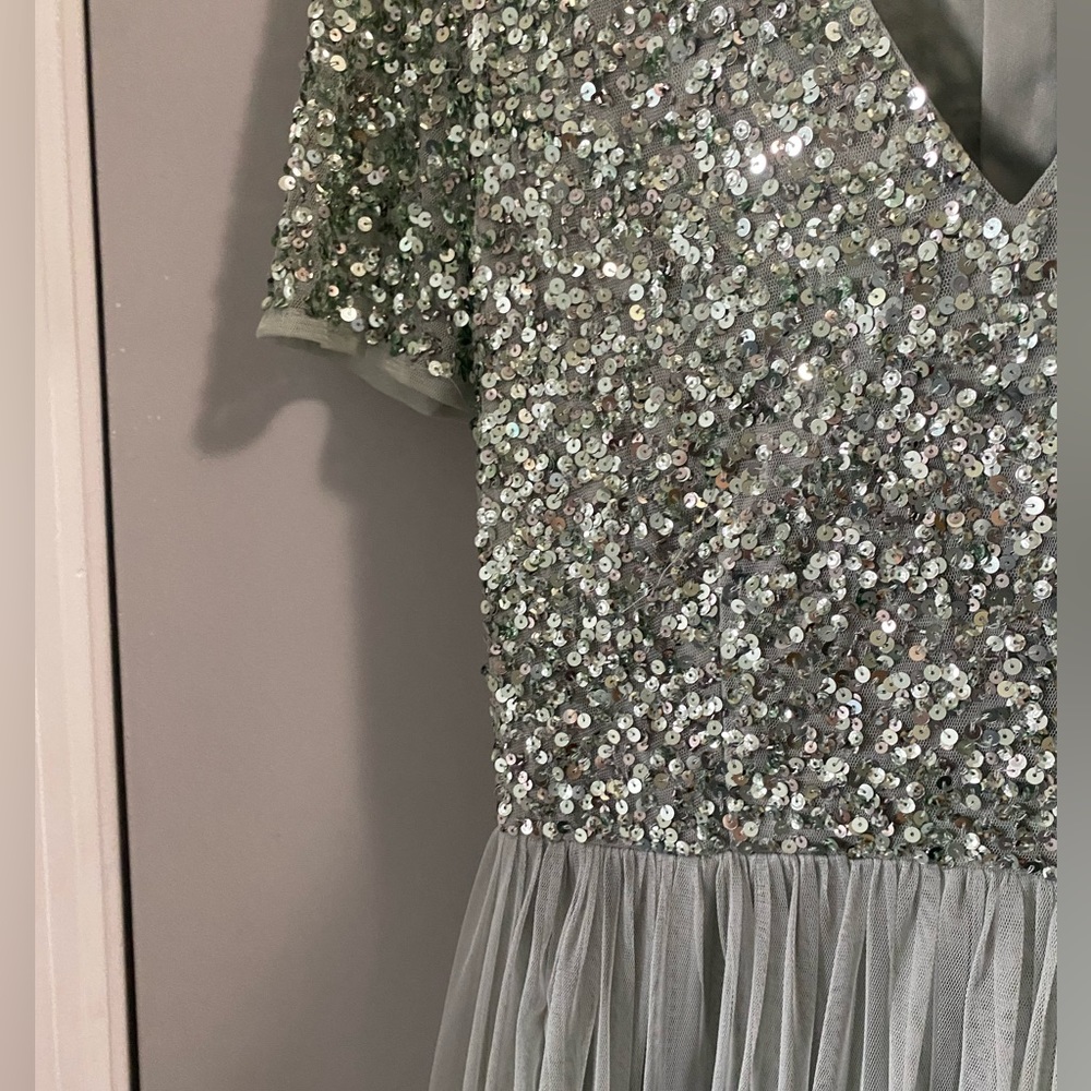 Asos Maya Deluxe Sage Green Bridesmaid Dress Size 4 - Gem